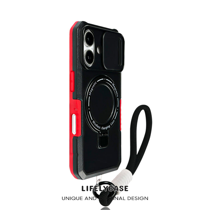 iPhone Lanyard Series | Magsafe Magnetic Bracket Phone Case, Lens Slid