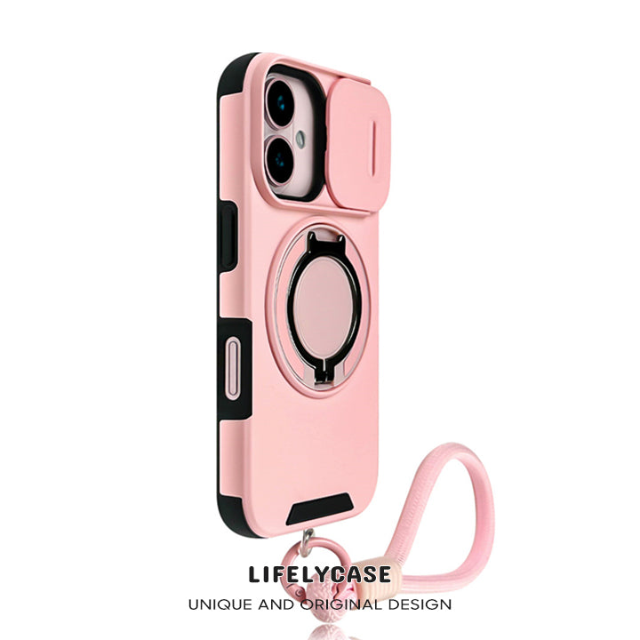 iPhone Lanyard Series | Magsafe Magnetic Bracket Phone Case, Lens Slid